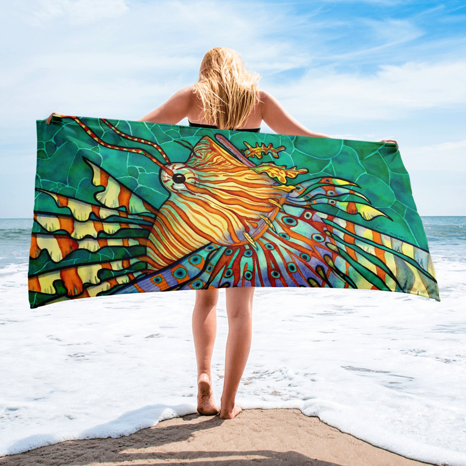 Beautiful Sting Beach Towel – Watercolors by Barbara Swift